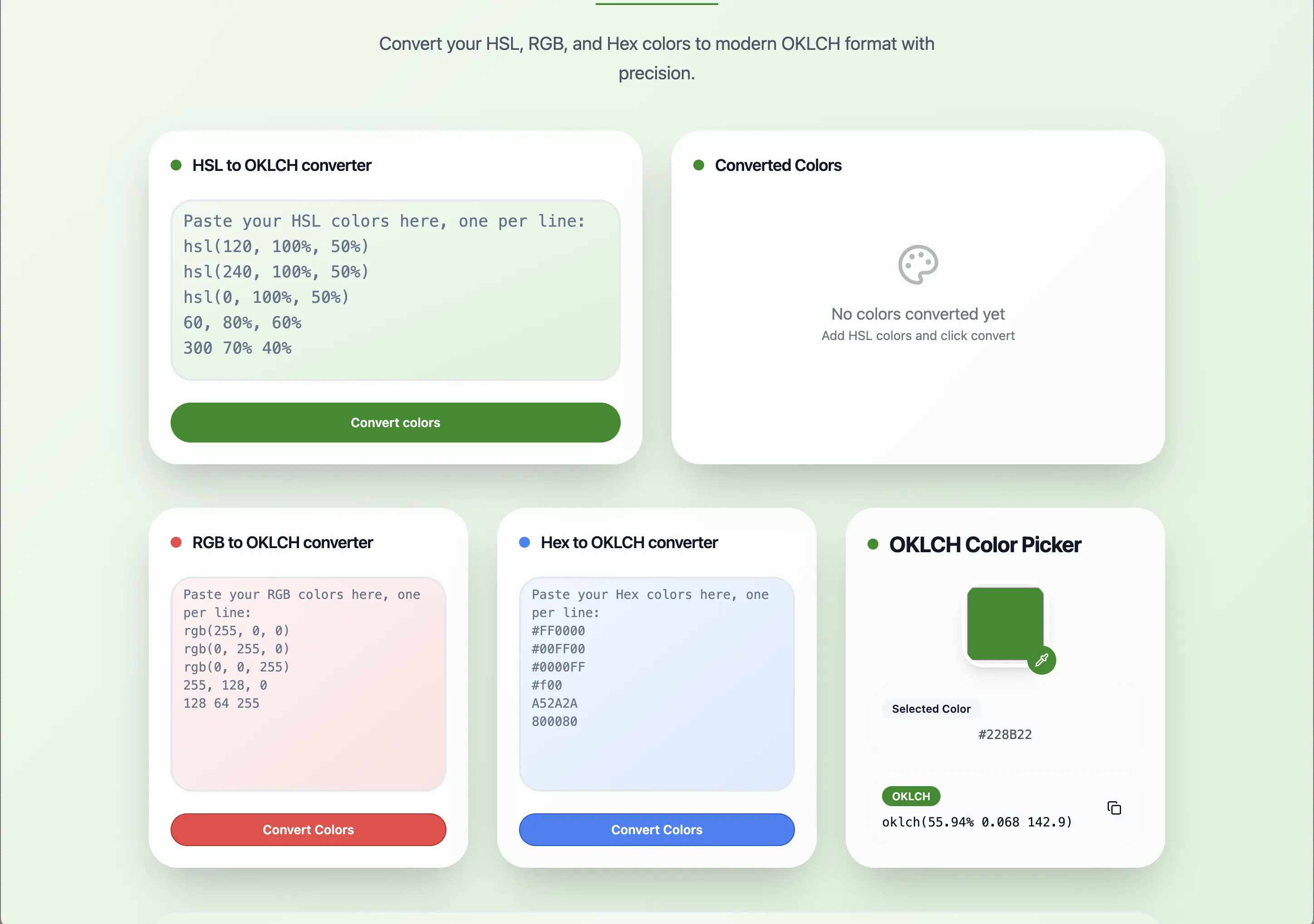 OKLCH Color Converter Bulk Convert Colors With Precision